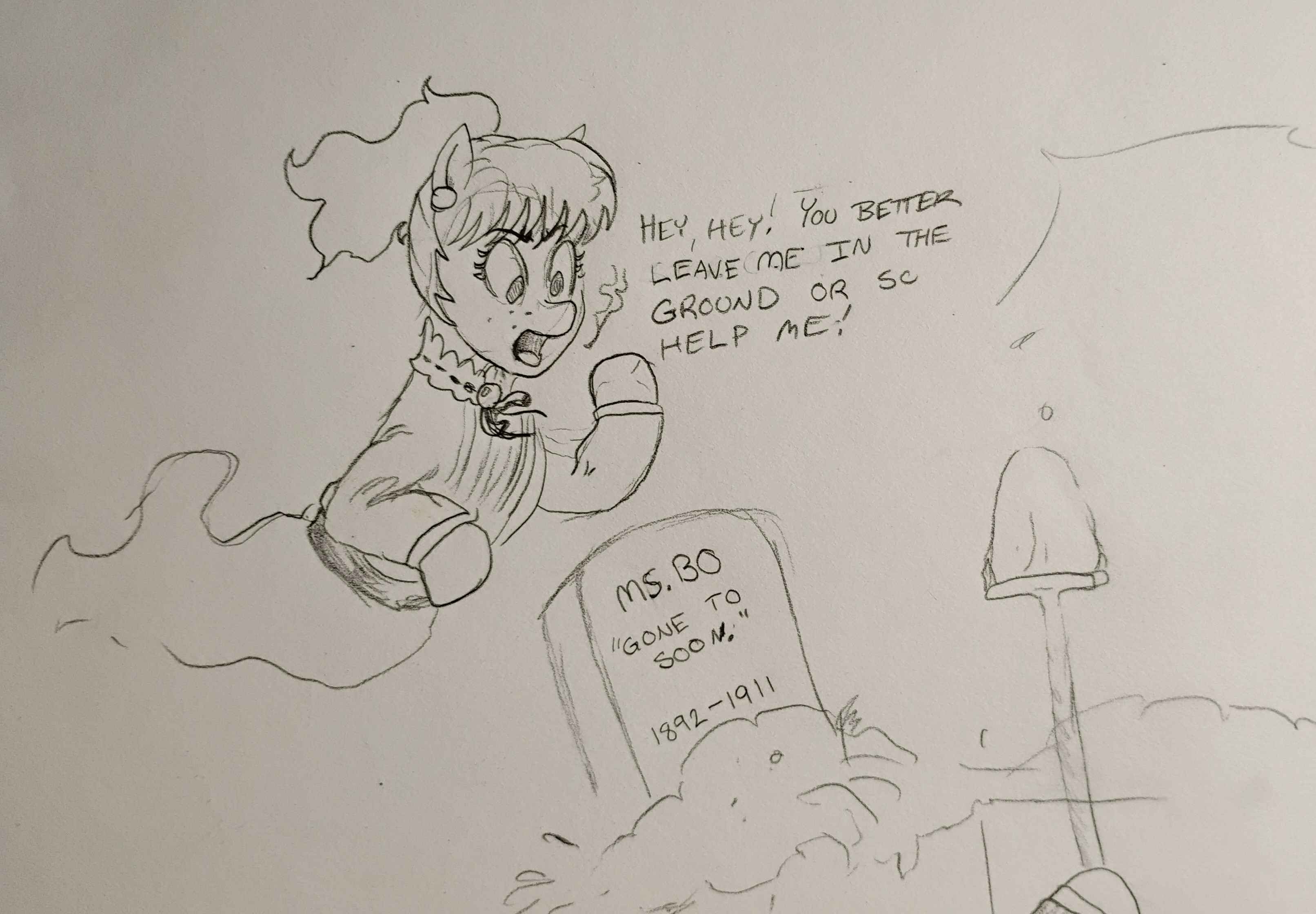 #3468148 - safe, artist:pony quarantine, oc, oc:bo, earth pony, ghost ...