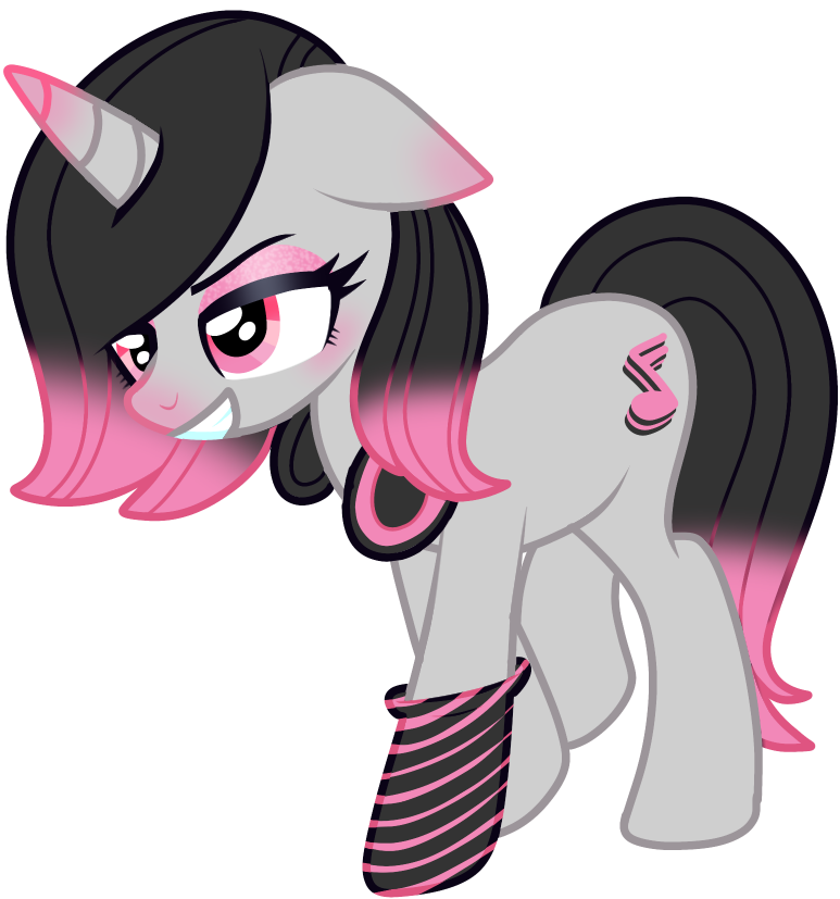 #3469023 - safe, artist:kharmacal, oc, oc only, oc:pink melody, >:), base used, clothes, ears ...