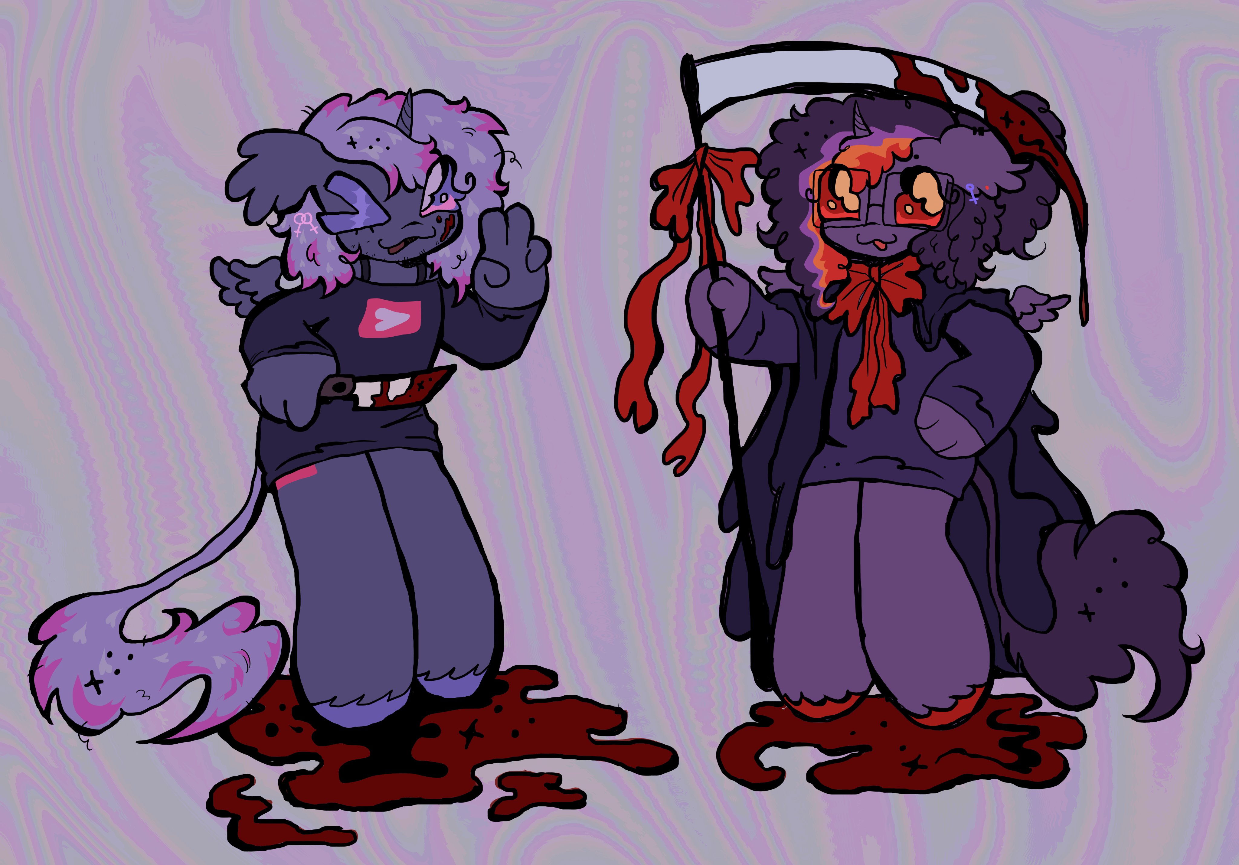 #3470304 - semi-grimdark, artist:larvaecandy, oc, oc only, oc:dubstep ...