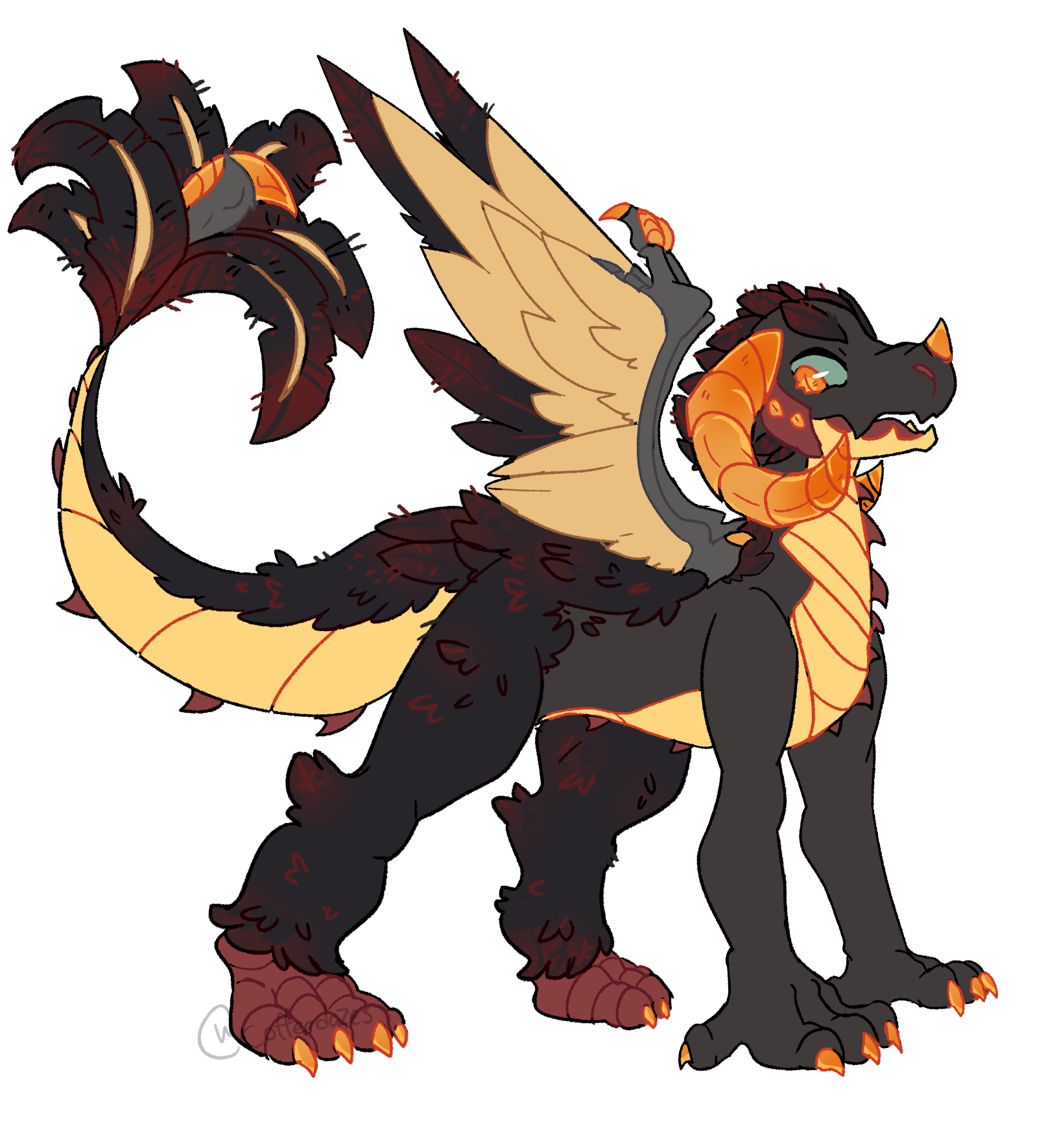 #3471047 - safe, artist:coffeedazes, oc, oc only, oc:dread wing ...