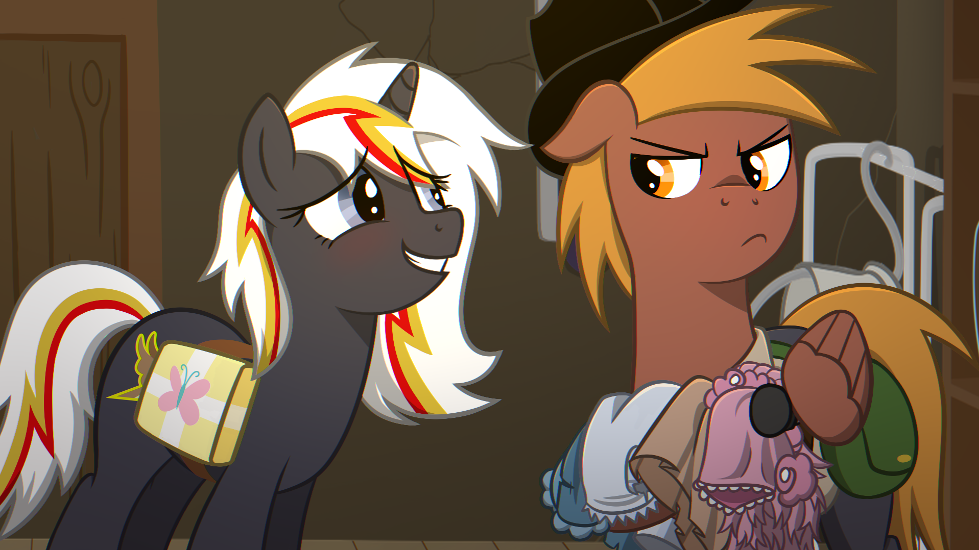 #3472473 - safe, artist:uspen, oc, oc only, oc:calamity, oc:velvet remedy, pegasus, pony ...