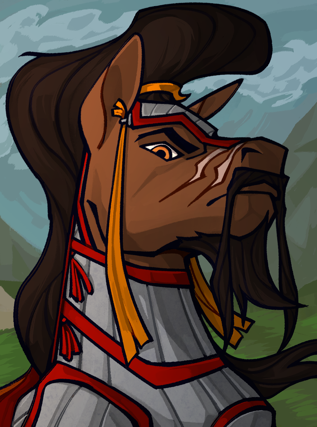 #3474418 - safe, artist:bunnyshrubby, oc, oc only, oc:tahmasp, horse ...