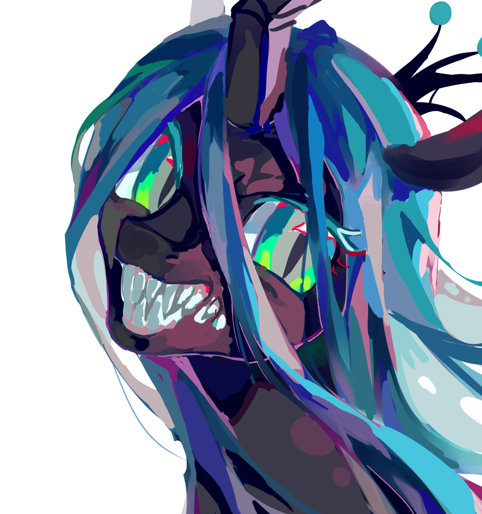 #3474554 - safe, artist:shiqiuzhu, queen chrysalis, changeling ...