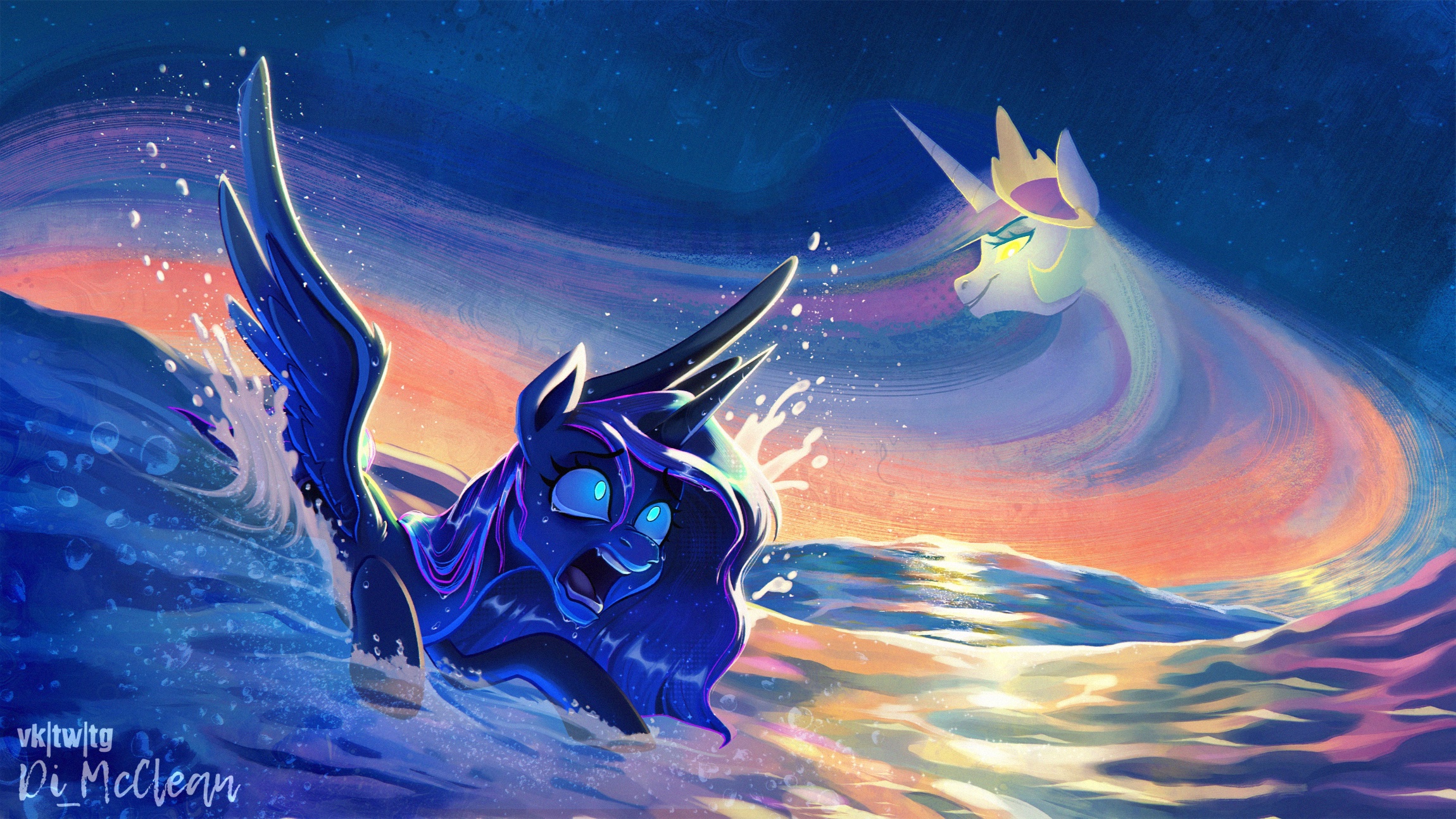 #3457173 - safe, artist:askometa, princess celestia, princess luna ...