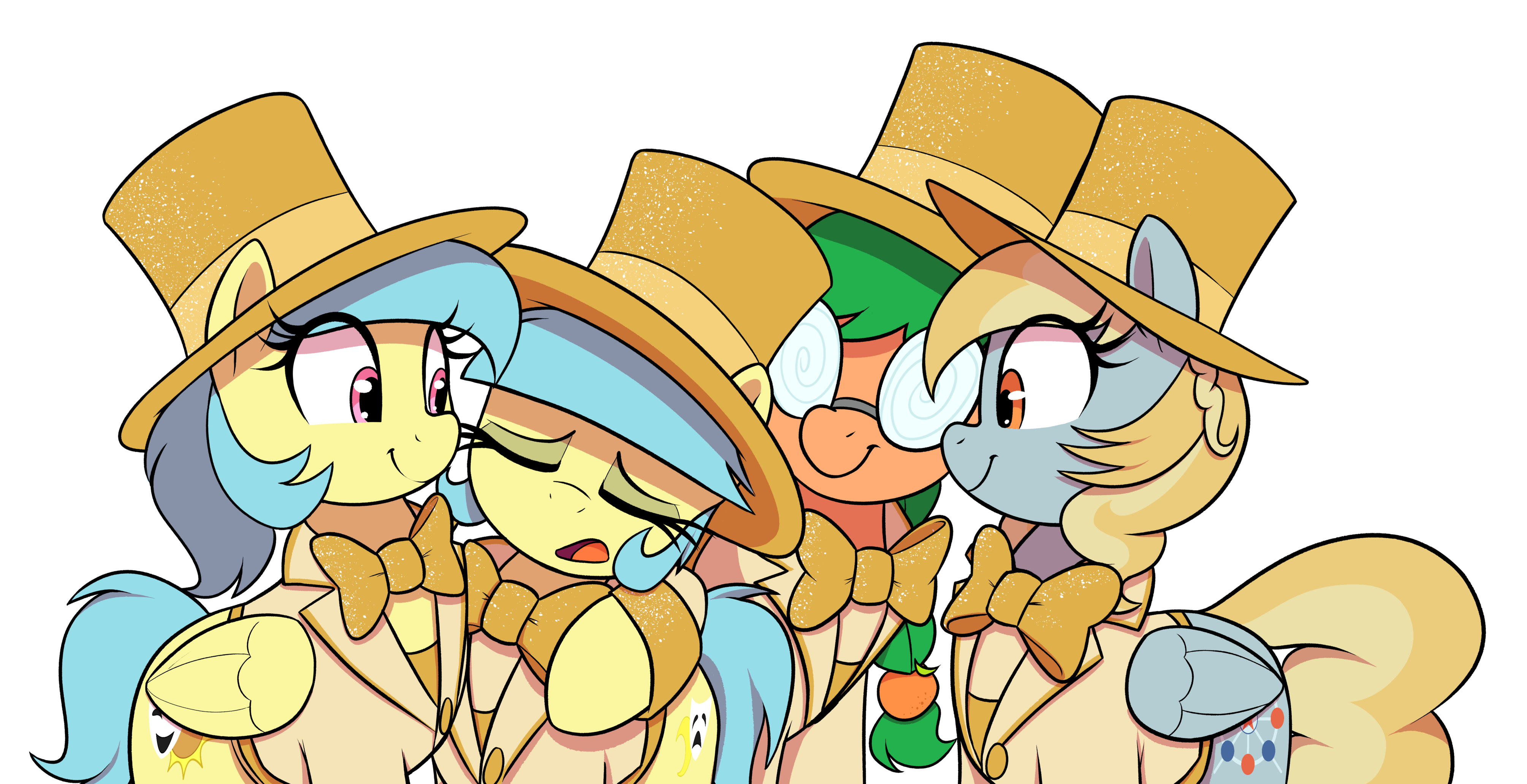 #3457471 - safe, artist:thebatfang, oc, oc only, oc:fair flyer, oc:matinee, oc:morning mimosa ...