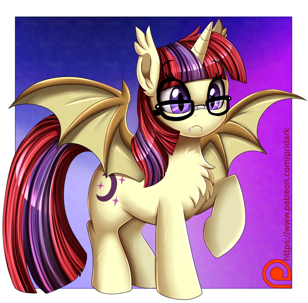 #3457809 - safe, artist:pridark, moondancer, alicorn, bat pony, bat ...