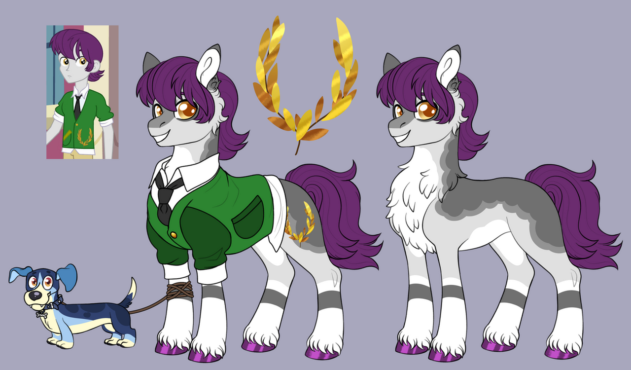 #3458423 - safe, artist:malinraf1615, indigo wreath, dog, pony ...