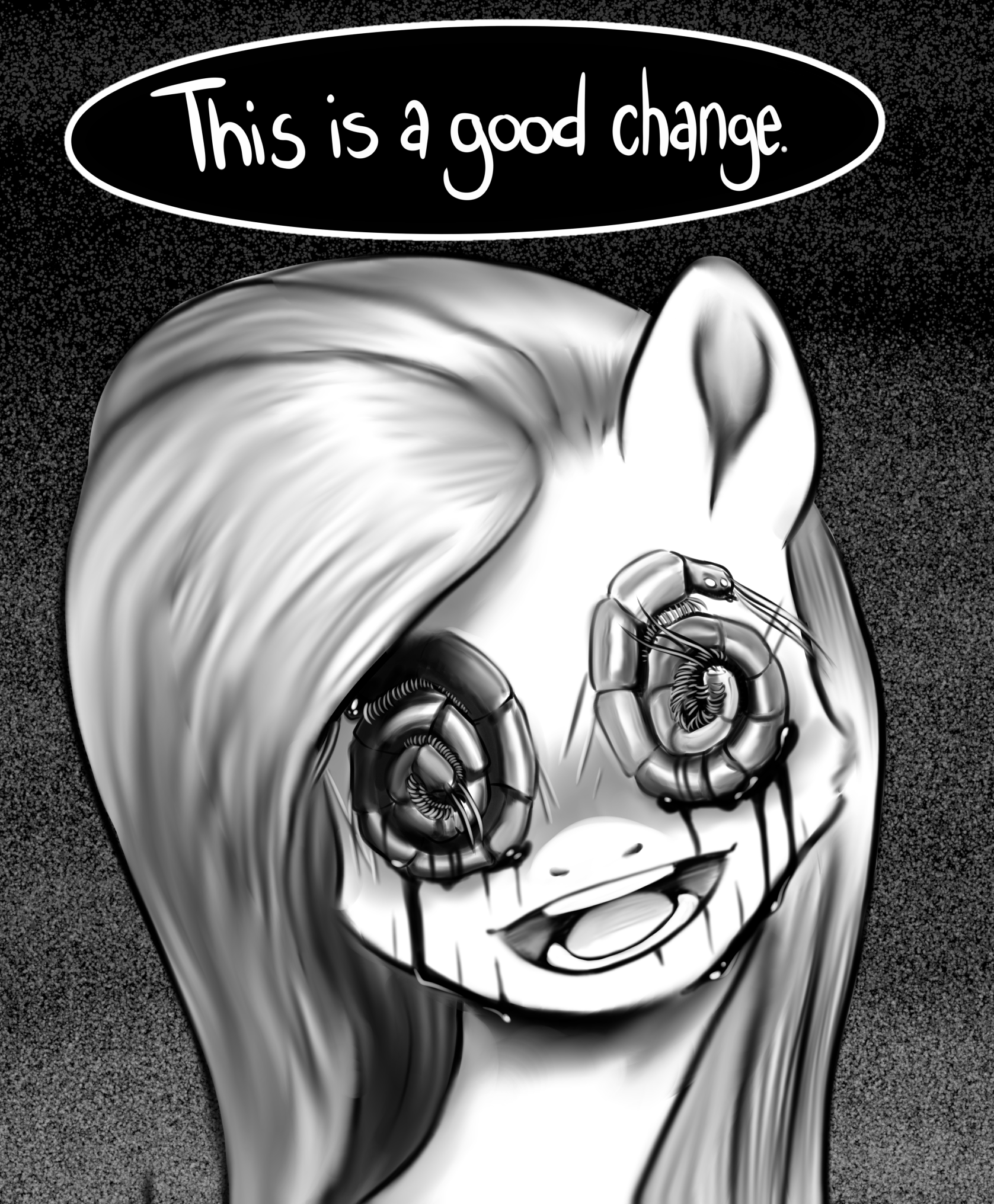 #3459307 - grimdark, grotesque, artist:smirk, fluttershy, centipede, g4 ...