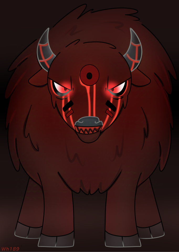 #3477943 - semi-grimdark, artist:wh189, buffalo, ghost, undead, angry ...