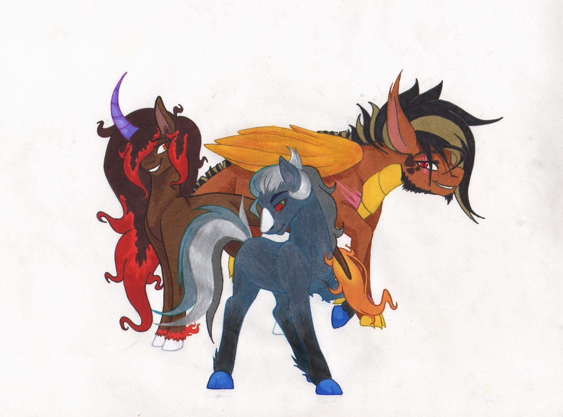 #3478399 - safe, artist:tazzy-girl, oc, oc only, oc:ferlund, oc:moon blade, oc:poetic flare ...