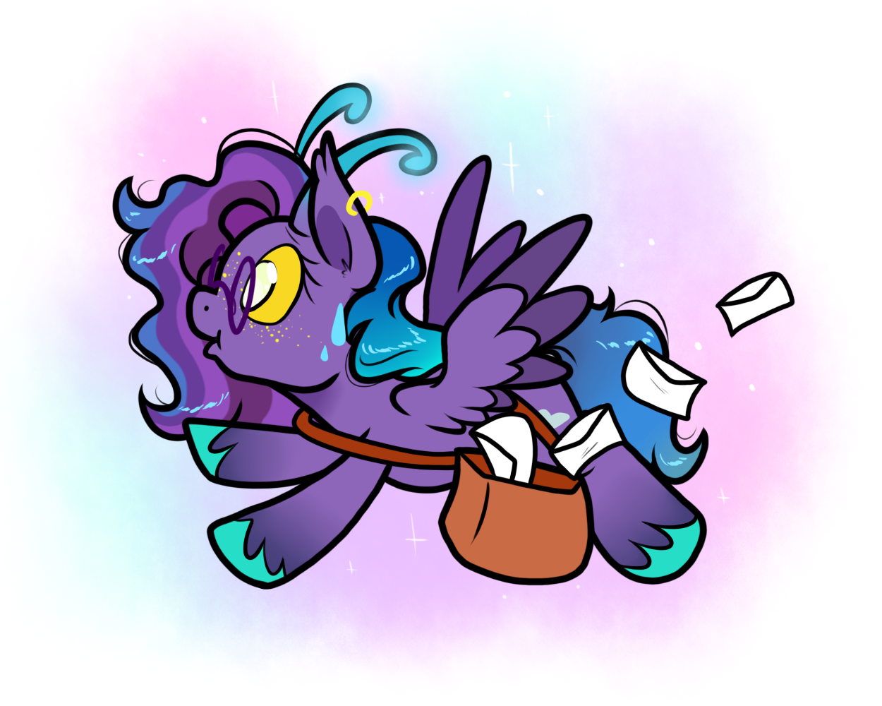 #3484593 - safe, artist:paperbagpony, oc, oc only, bag, freckles ...