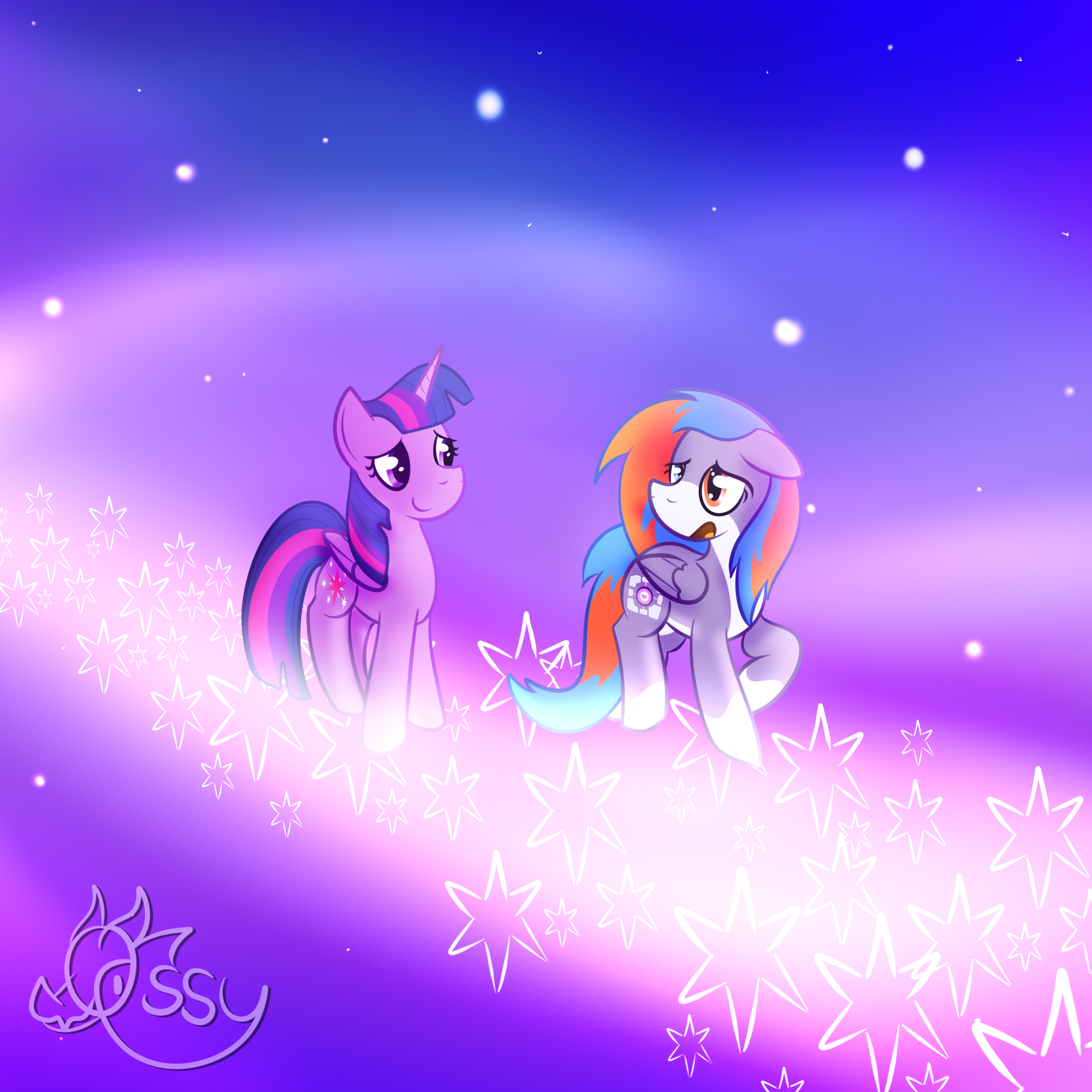#3485180 - safe, artist:ossilia flawol, twilight sparkle, oc, oc:portal ...