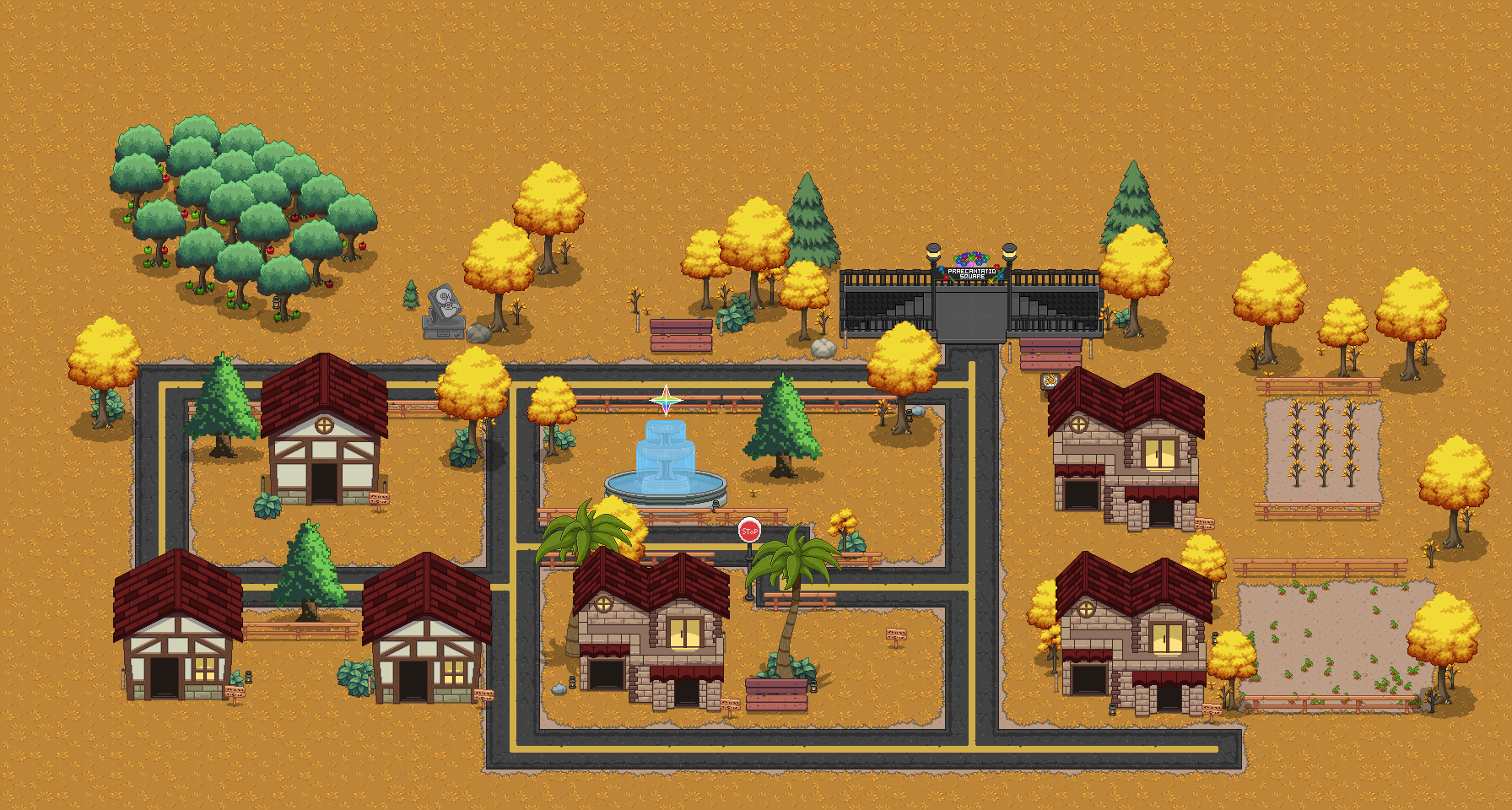 #3488054 - safe, pony town, fantasy town, map, no pony, praecantatio ...