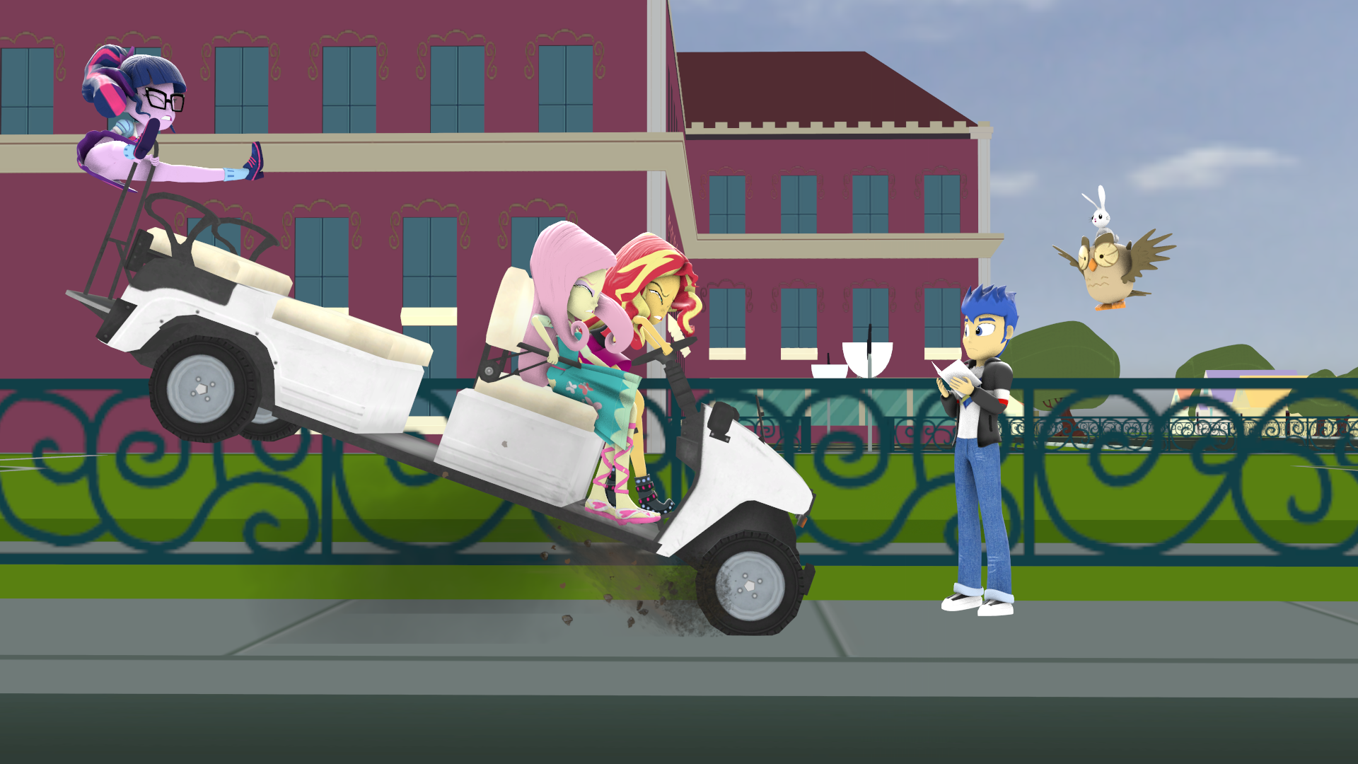 #3489489 - suggestive, artist:ontheedgeht, angel bunny, flash sentry ...