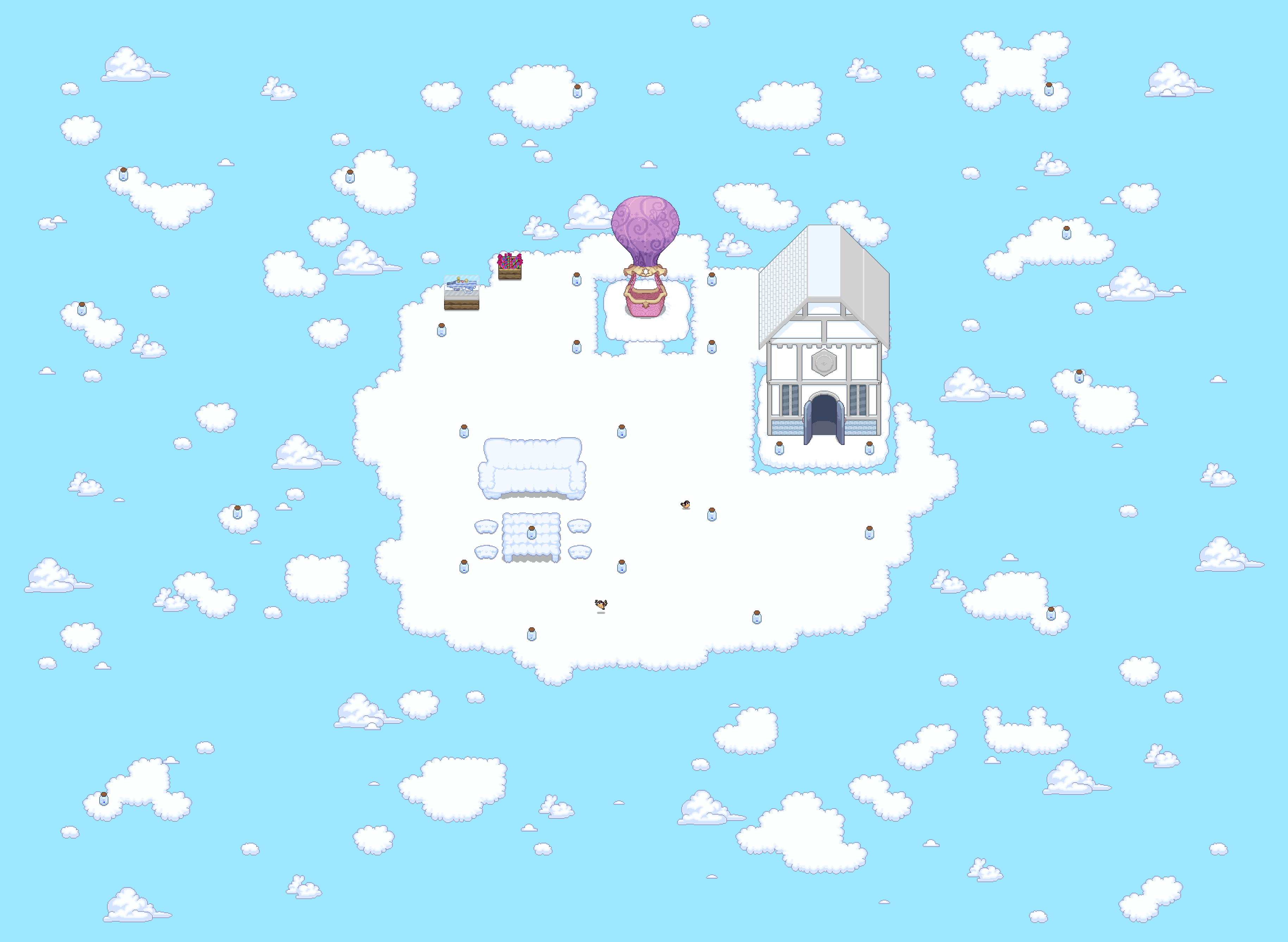 #3490998 - safe, bird, sparrow, pony town, cloud, hot air balloon, map ...