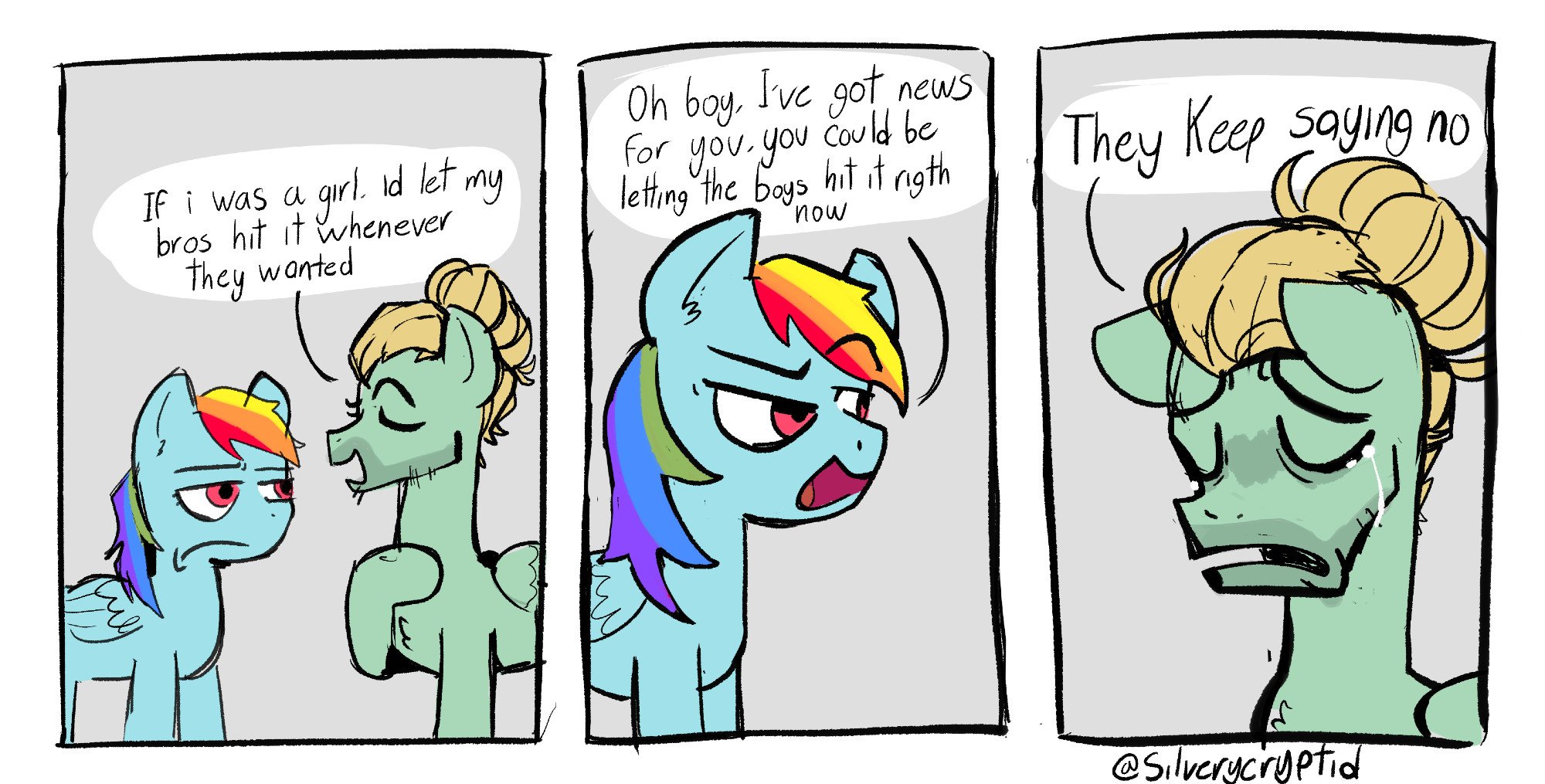 #3478432 - suggestive, artist:silverycryptid, rainbow dash, zephyr ...