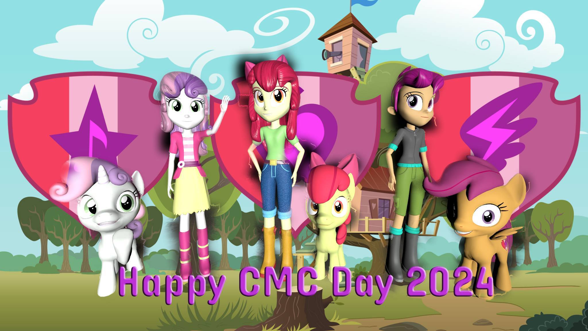 #3493058 - safe, artist:gaelgaming1, apple bloom, scootaloo, sweetie ...