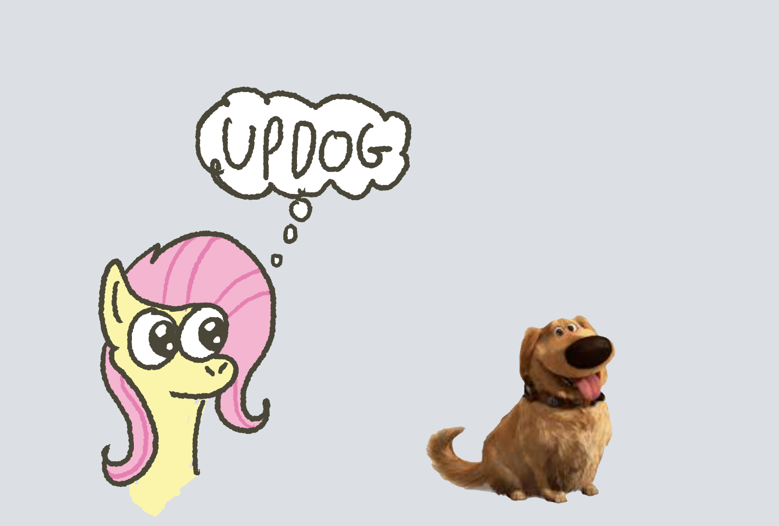 #3493869 - safe, artist:zoeyhorse, fluttershy, dog, pegasus, pony, g4 ...