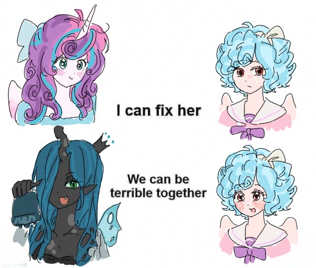 #3494224 - safe, artist:raritmiu, cozy glow, princess flurry heart ...