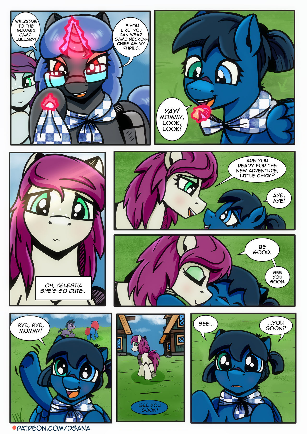 #3494437 - safe, artist:dsana, oc, oc:blue candy, oc:hornwort, oc:lullaby dusk, oc:thistledown ...