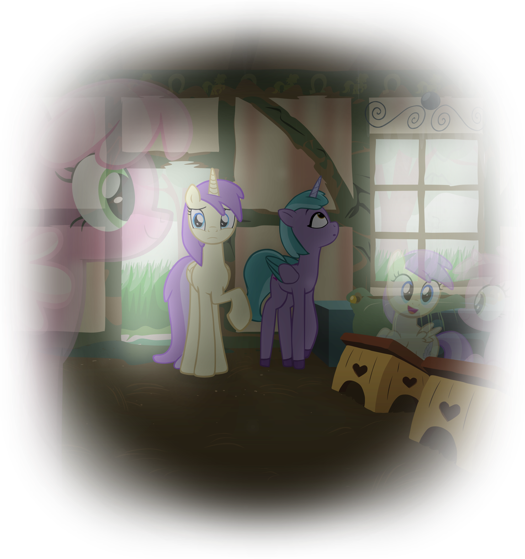 #3495677 - safe, artist:equestriaexploration, alula, cheerilee, pluto ...