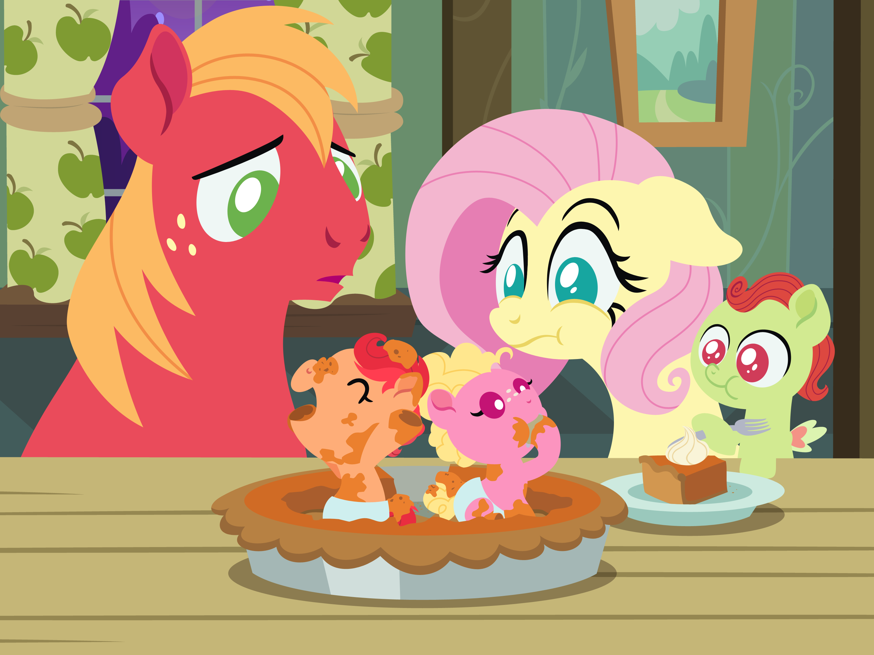 #3497671 - safe, anonymous artist, big macintosh, fluttershy, oc, oc ...