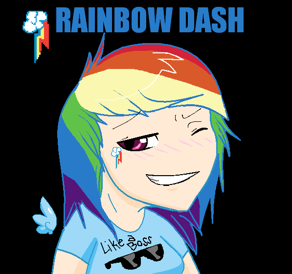 #3497896 - safe, artist:softfur, rainbow dash, human, alternative cutie ...