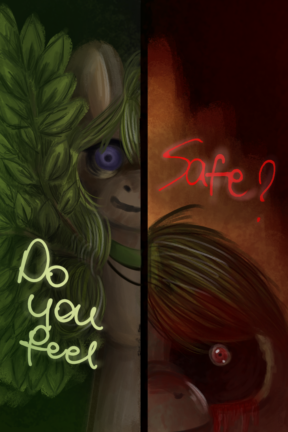 #3497959 - grimdark, artist:mashee, oc, oc:flora, pegasus, black eye ...