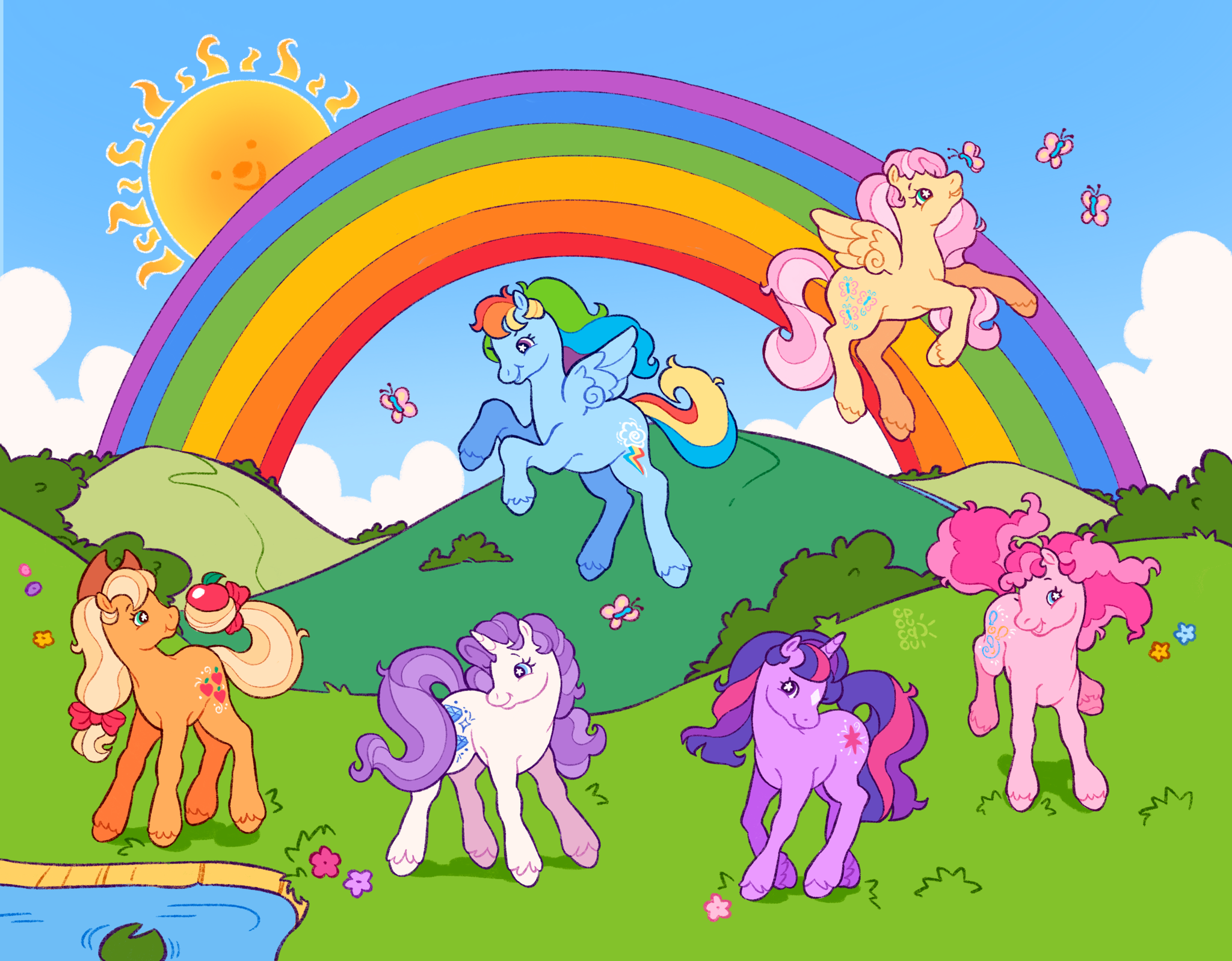 #3498259 - safe, artist:cocopudu, applejack, fluttershy, pinkie pie ...