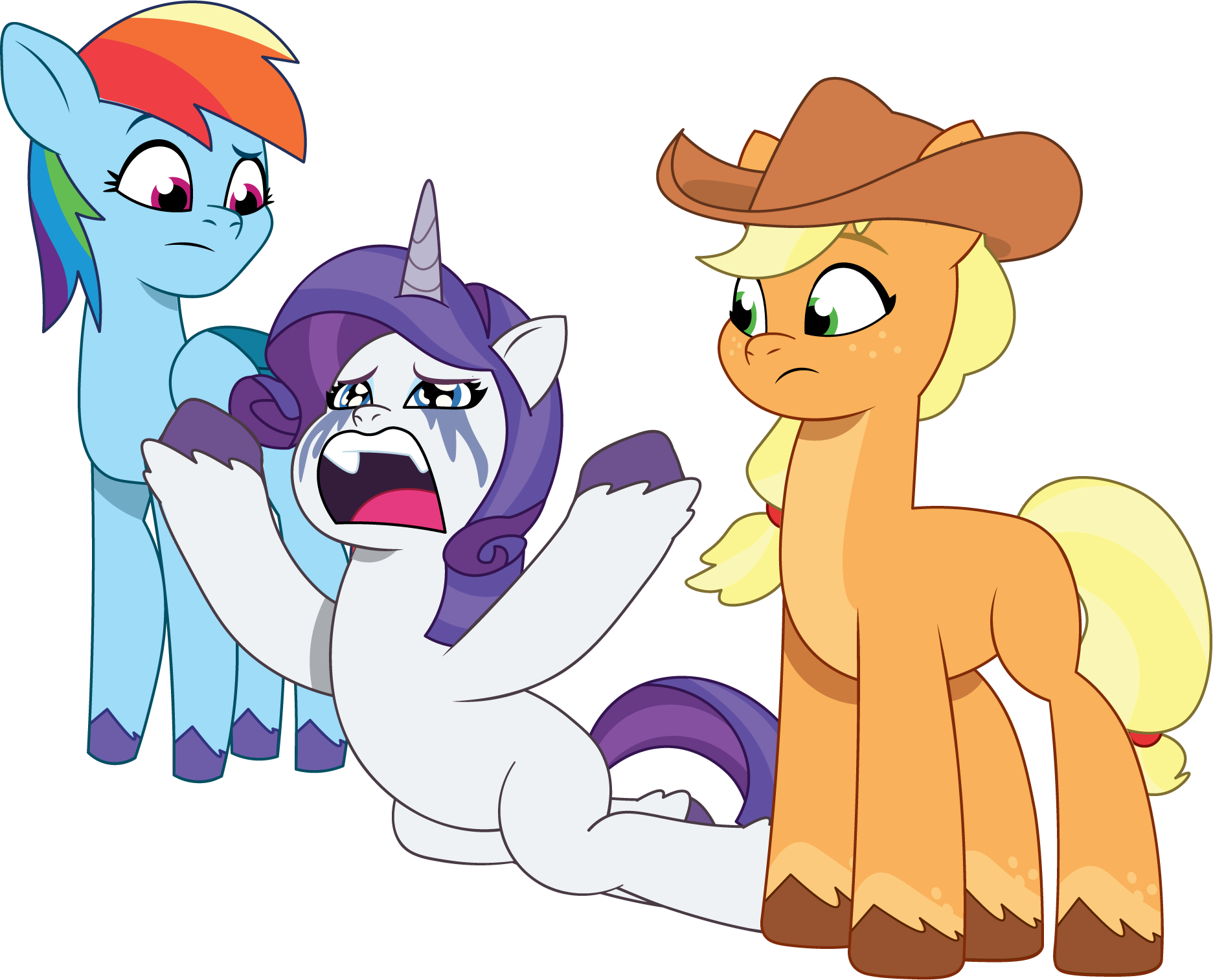 #3479443 - safe, artist:prixy05, applejack, rainbow dash, rarity, earth ...