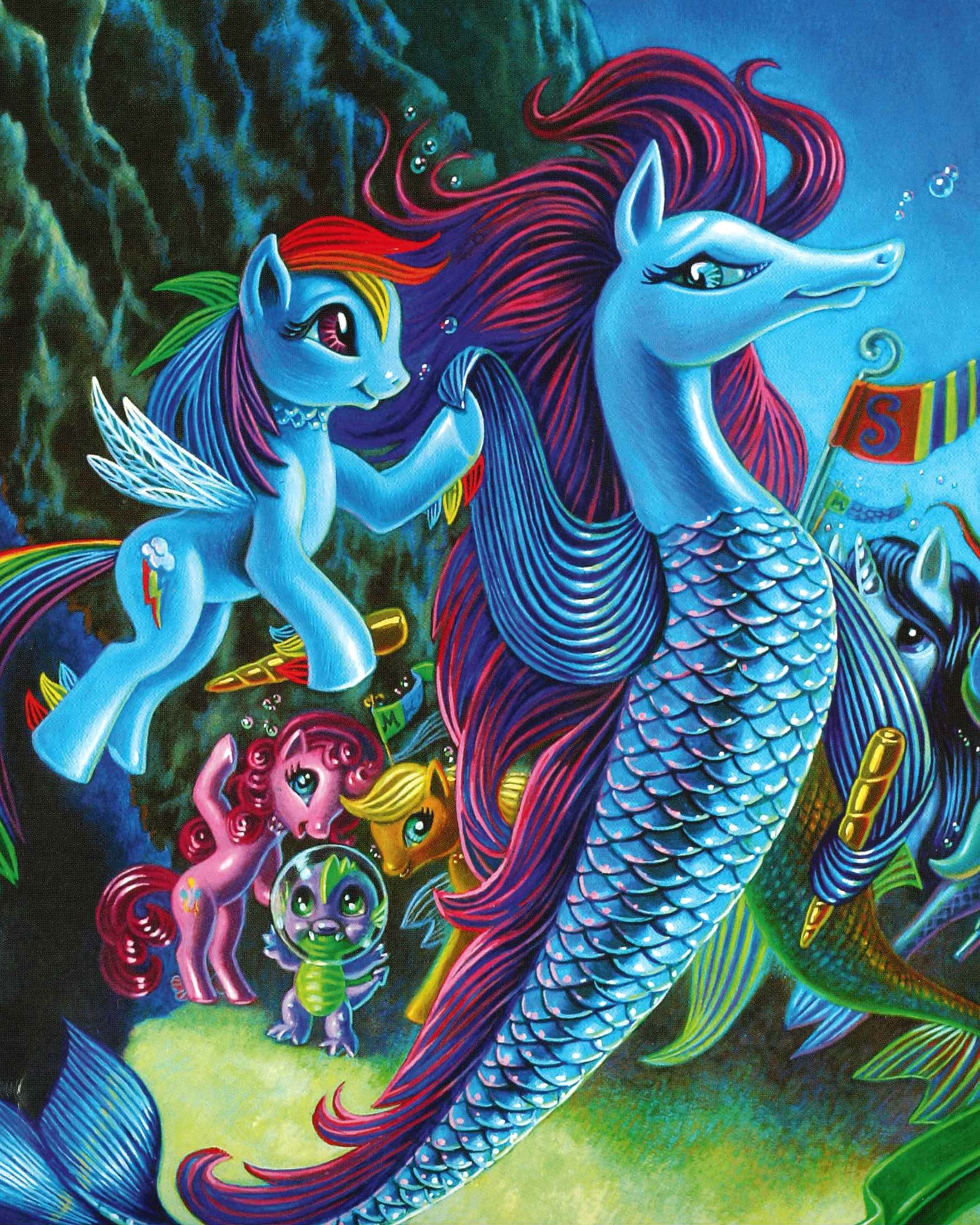 #3498729 - safe, artist:mary jane begin, applejack, electra, pinkie pie ...