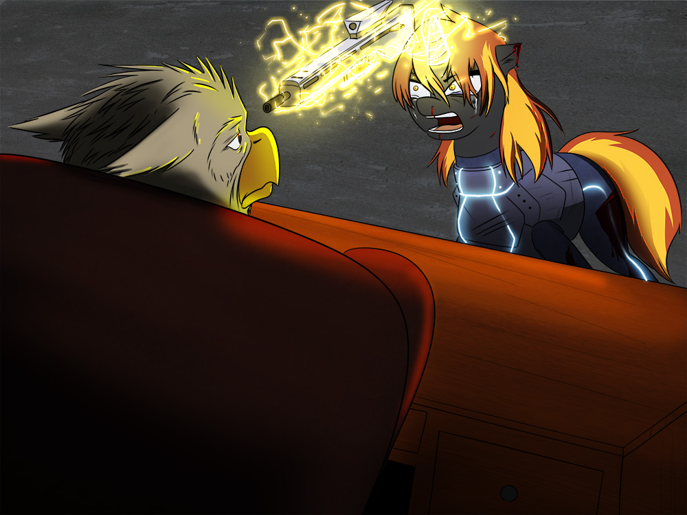 #3480457 - safe, artist:ruirik, oc, oc only, oc:ember, griffon, pony ...