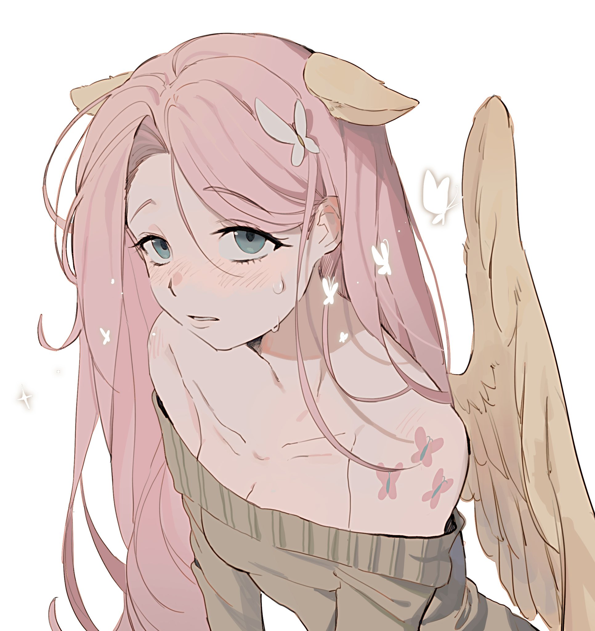 #3483336 - safe, artist:memoji_0708, fluttershy, human, g4, alternative cutie mark placement ...