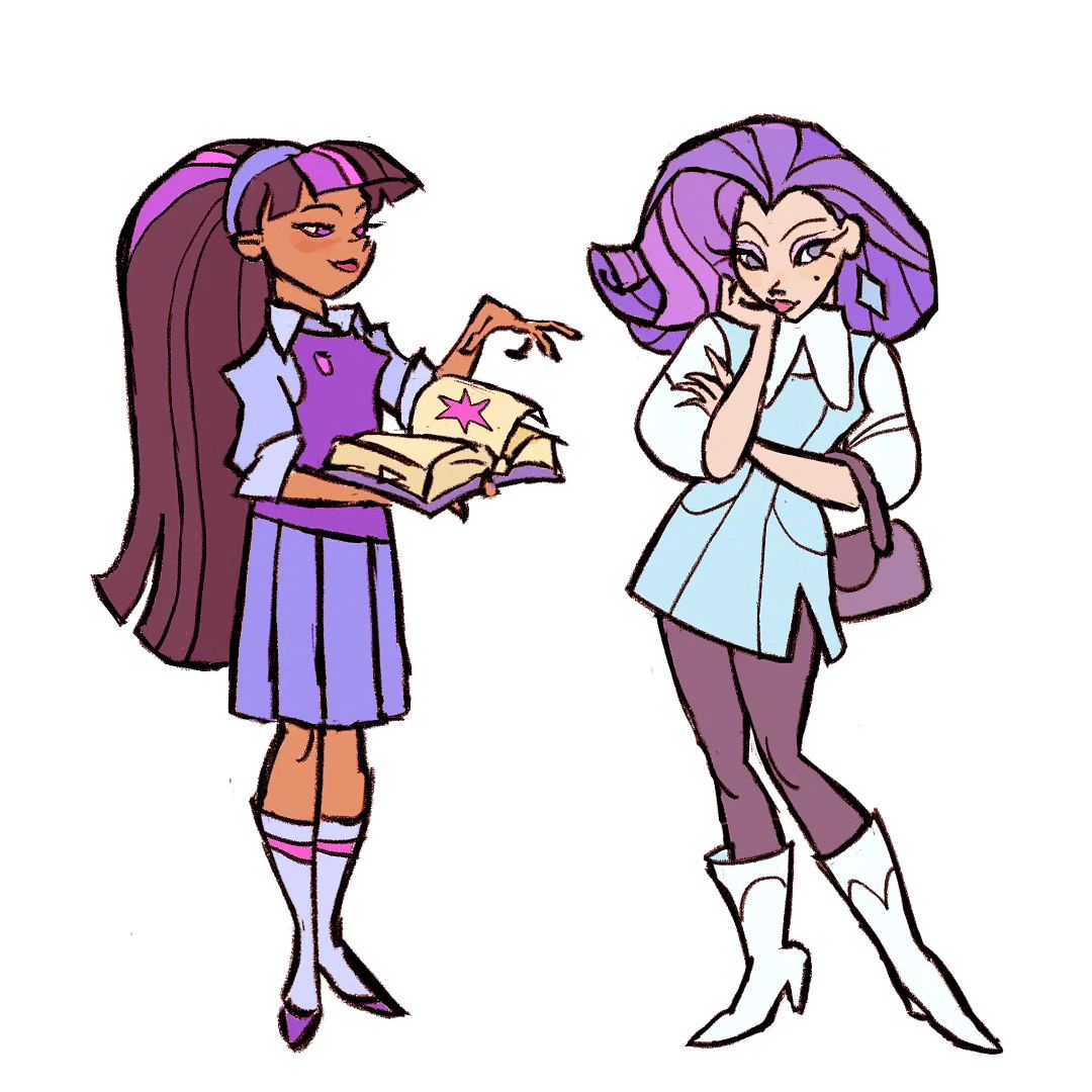 #3484165 - safe, artist:musidorette, rarity, twilight sparkle, human ...