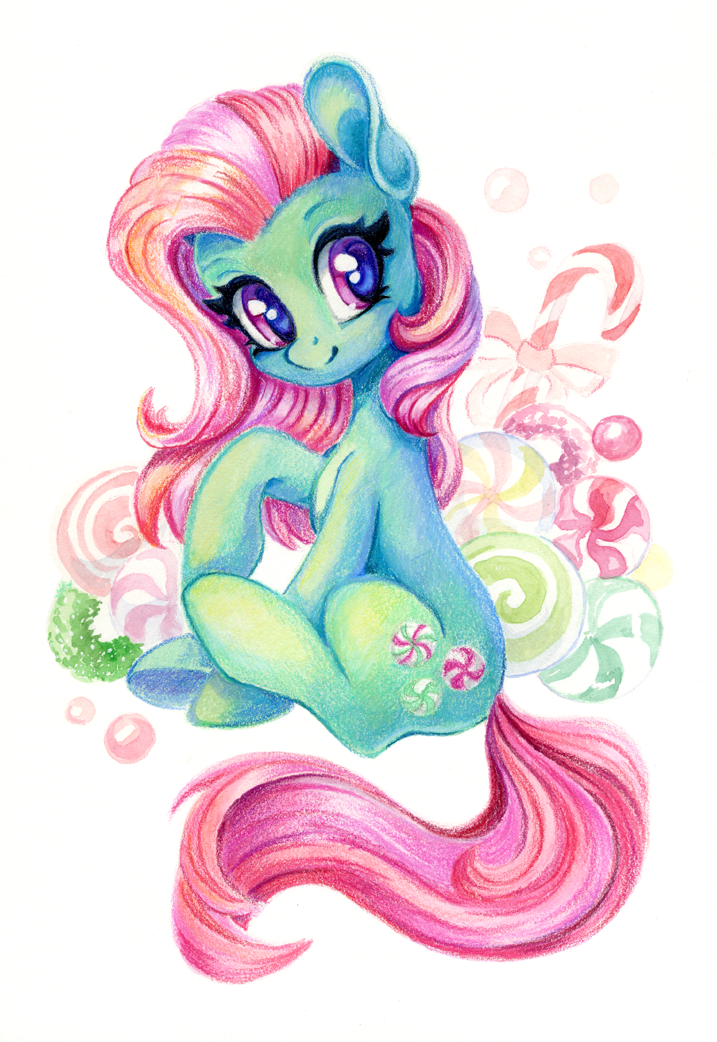 #3505959 - safe, artist:maytee, minty, earth pony, pony, g3, colored ...