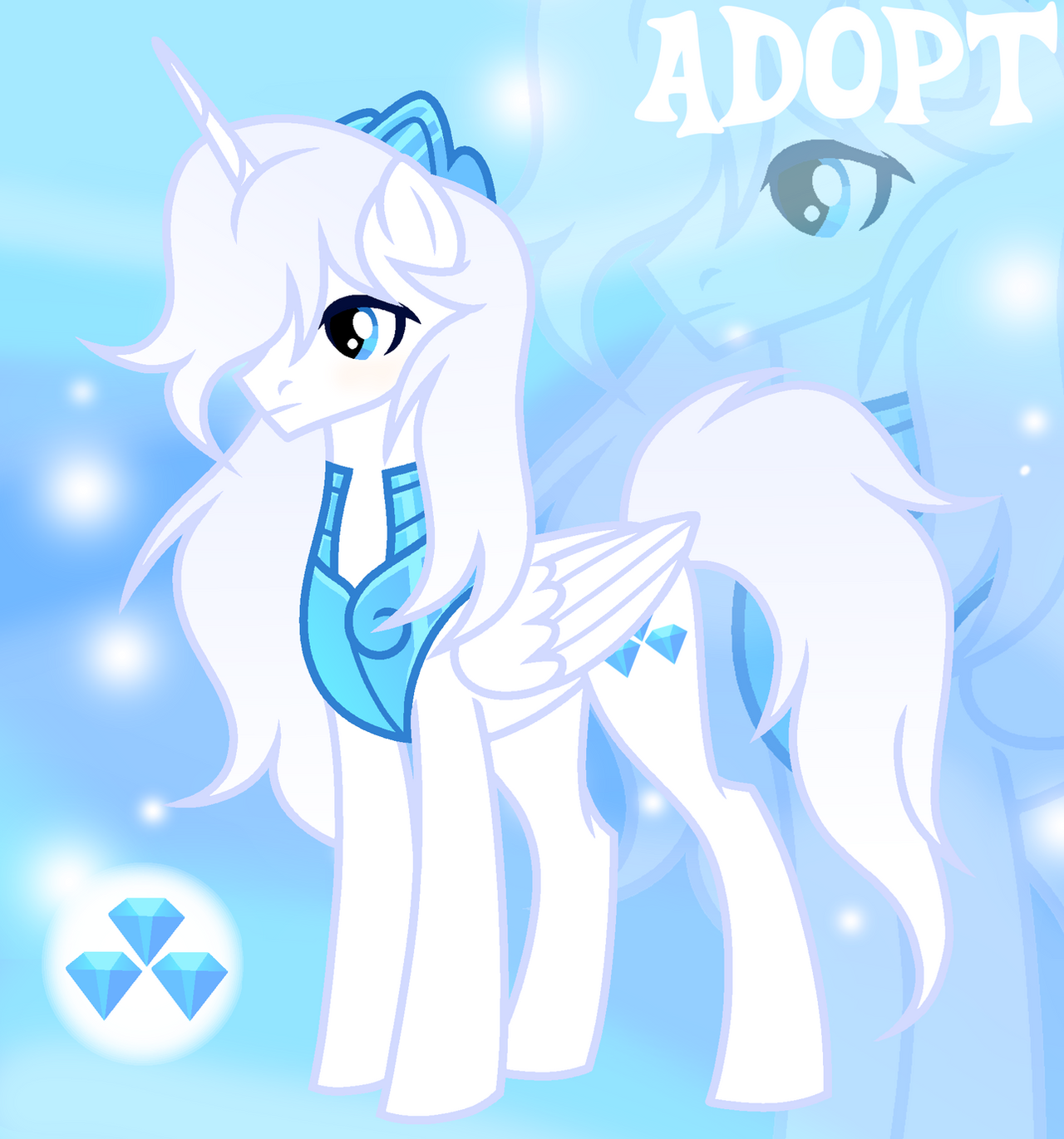 #3508742 - safe, artist:vi45, oc, oc only, alicorn, pony, adoptable, alicorn oc, base used, blue ...