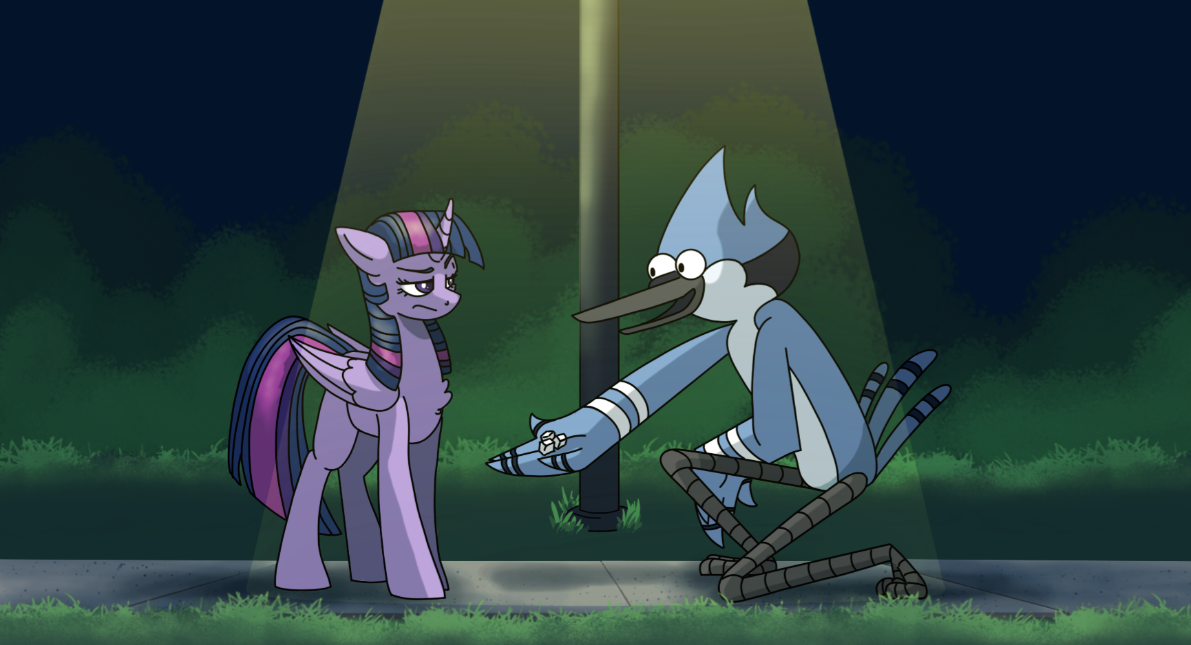 #3509654 - safe, artist:mushroompone, twilight sparkle, alicorn, bird ...