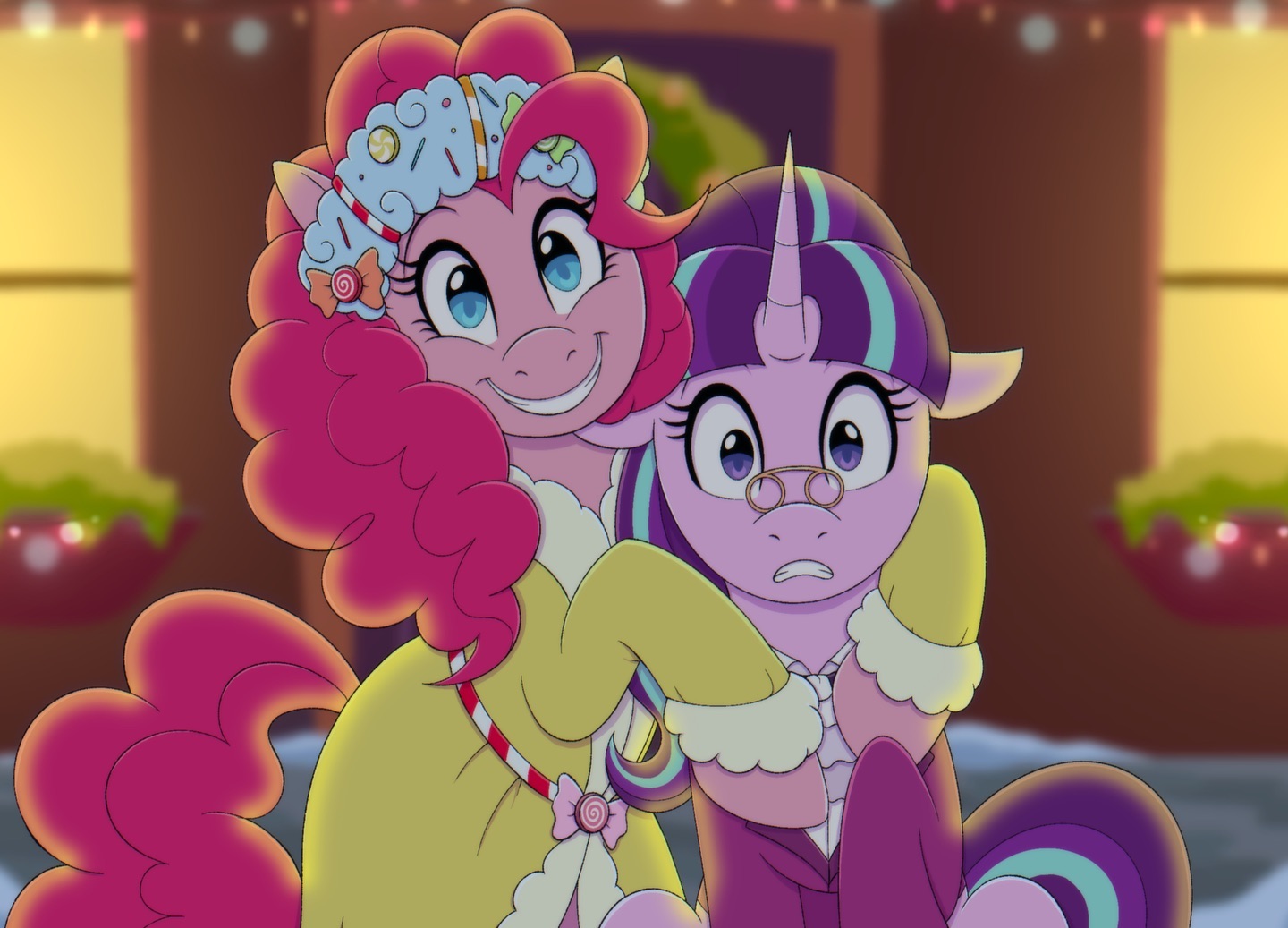 #3509809 - safe, artist:riocinart, pinkie pie, snowfall frost, spirit ...