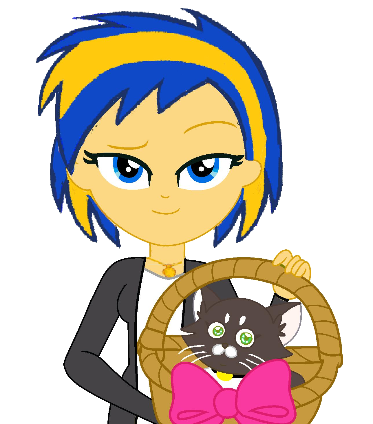 #3510942 - safe, artist:mlpfan3991, oc, oc:flare spark, cat, human, equestria girls, g4, basket ...