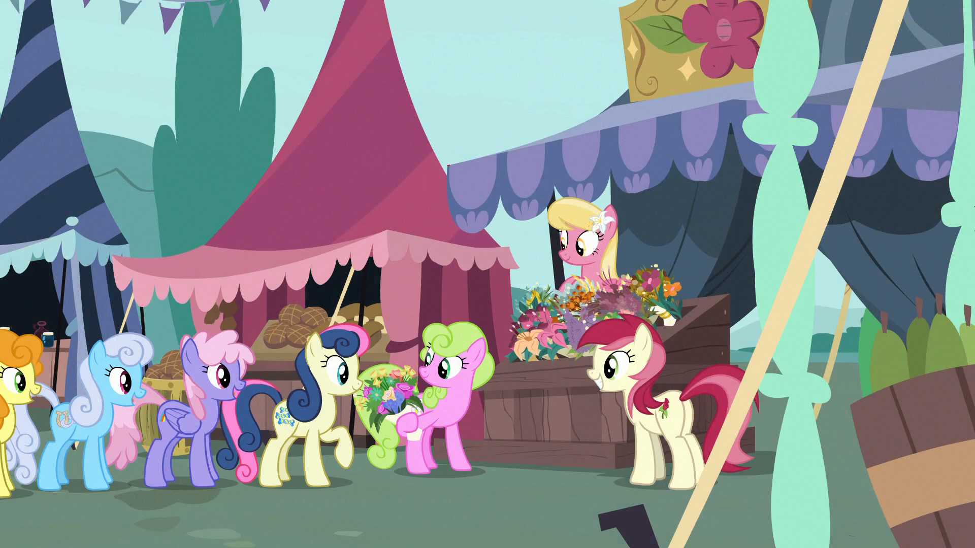 #3512186 - safe, screencap, bon bon, carrot top, daisy, flower wishes ...