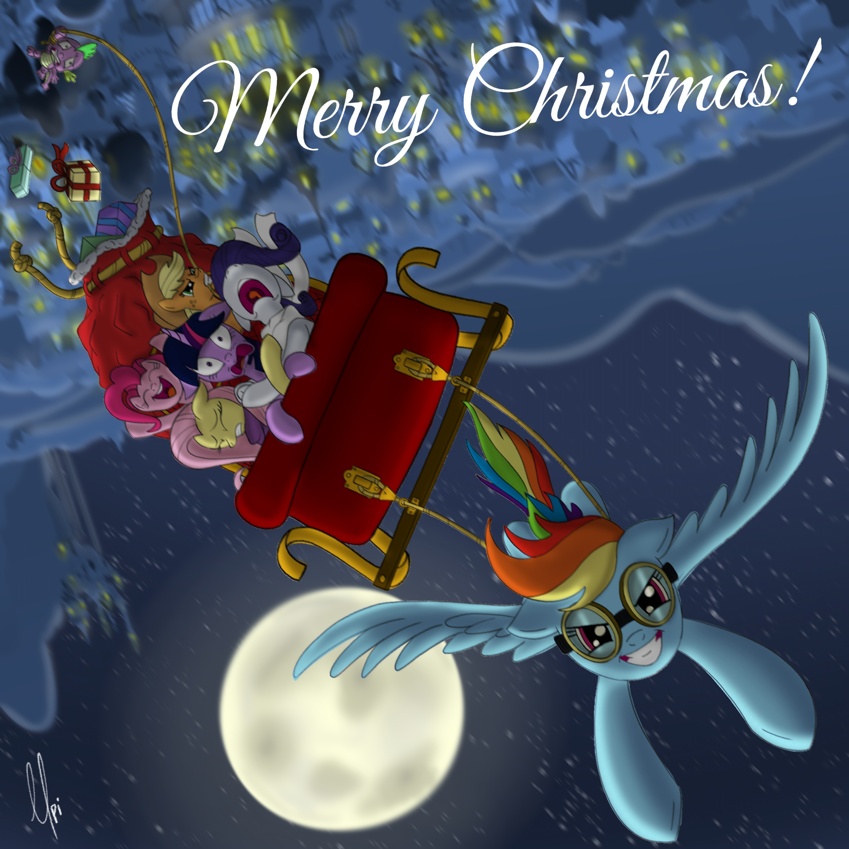 #3515099 - safe, artist:upi_arts, applejack, fluttershy, pinkie pie ...