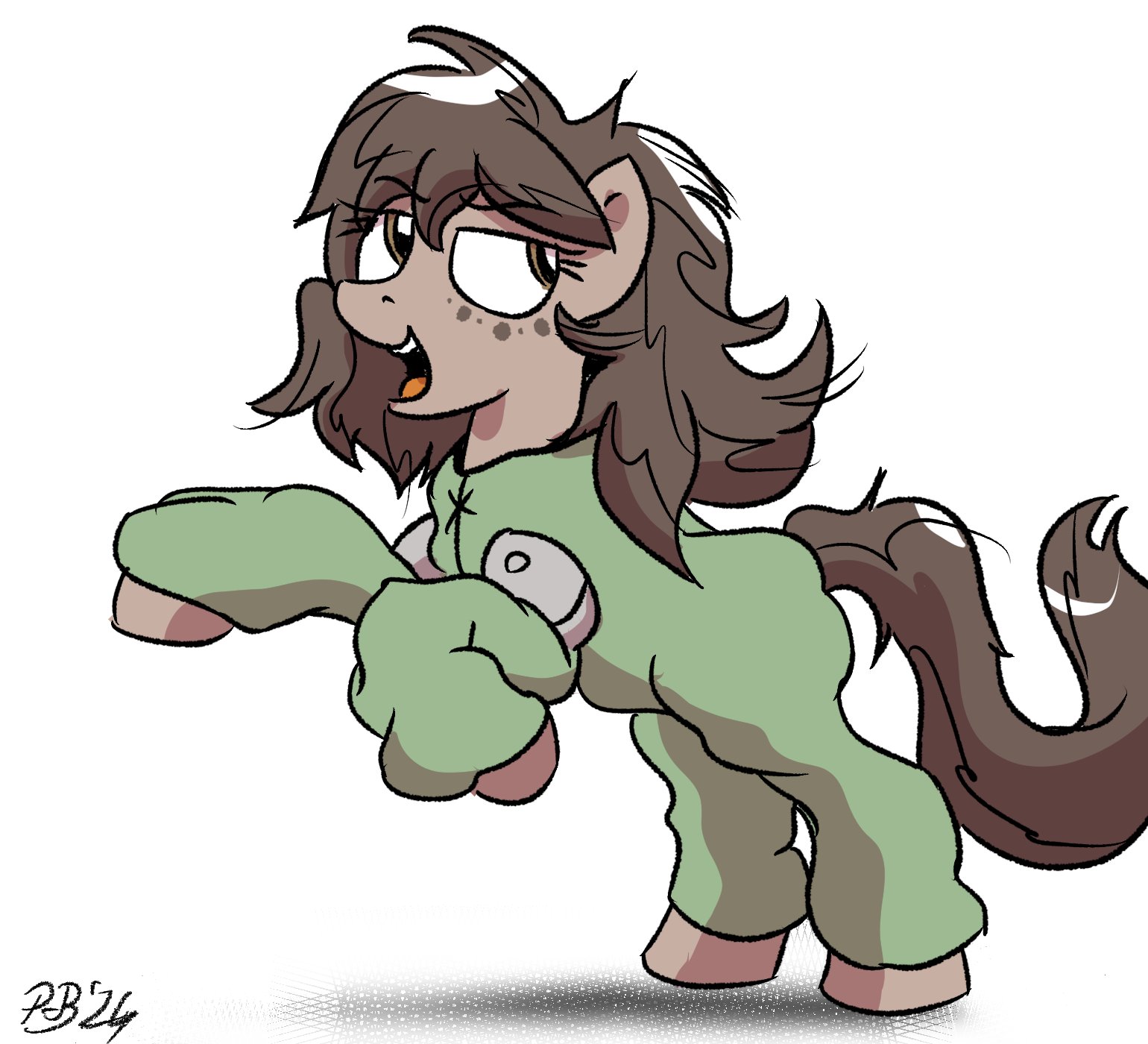 #3515862 - safe, artist:pony-berserker, oc, oc:setka, commission, freckles, ponified, ponified ...