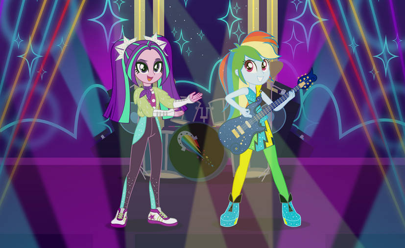 #3516187 - safe, artist:jasonpleas, aria blaze, rainbow dash, human, g4 ...