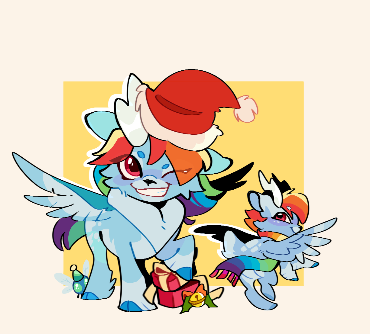 #3516568 - safe, artist:rr29578979, rainbow dash, deer, deer pony ...