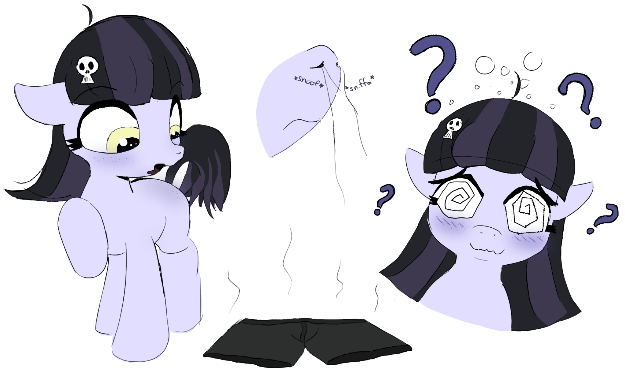 #3500853 - suggestive, artist:bobblygobbly, oc, oc only, clothes, dazed ...