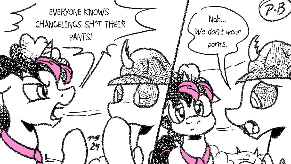 #3500998 - safe, artist:pony-berserker, oc, oc:berzie, oc:think pink ...