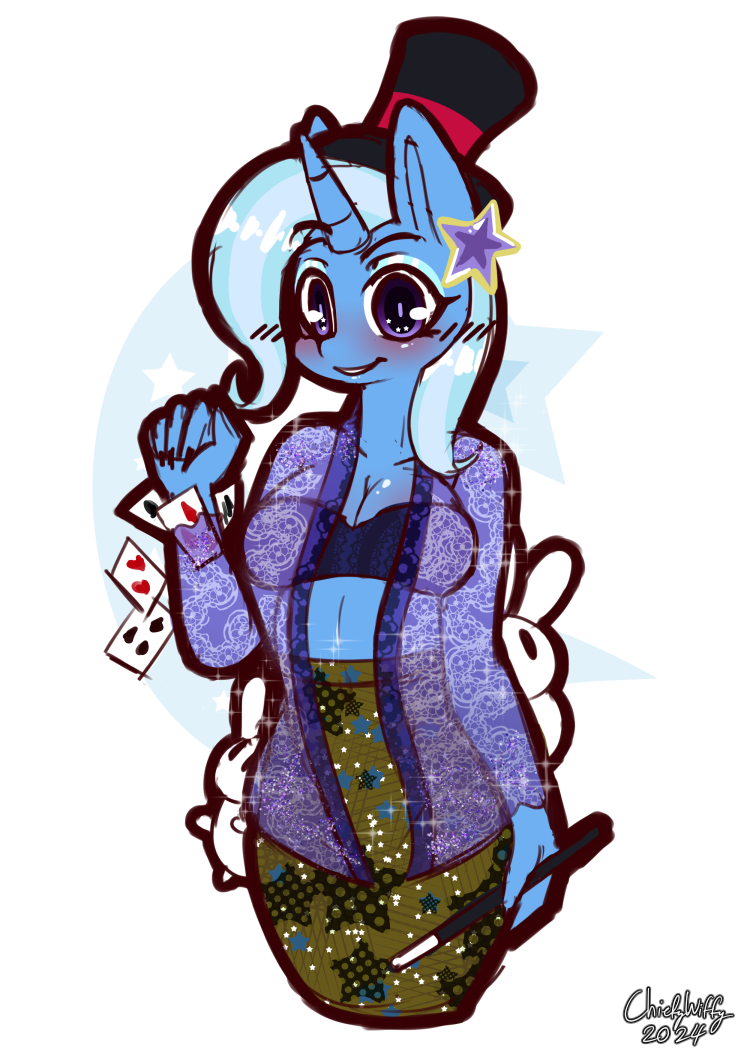 #3502014 - safe, artist:chiefywiffy, trixie, unicorn, anthro, g4 ...