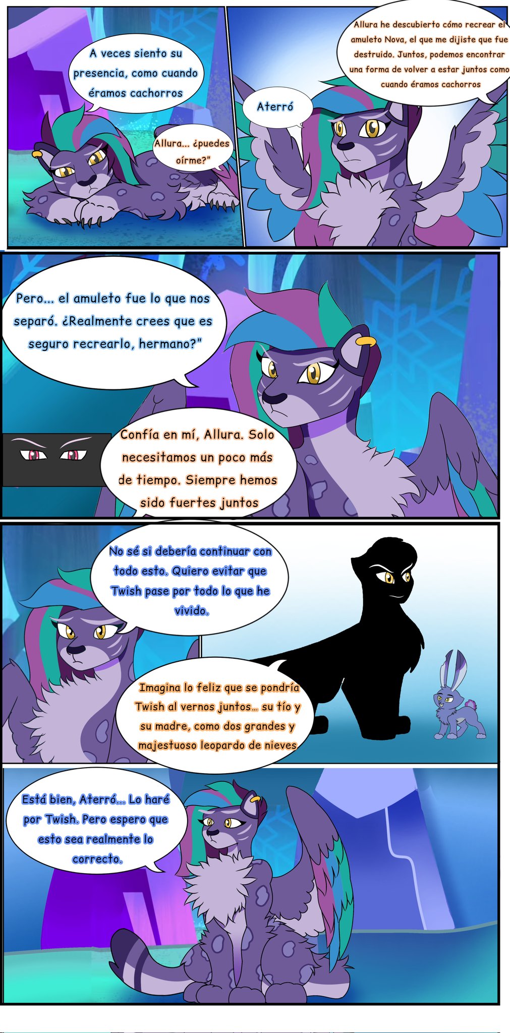 #3502237 - safe, artist:tsumury, allura, alterro, twitch (g5), aq bars, big cat, leopard, rabbit ...