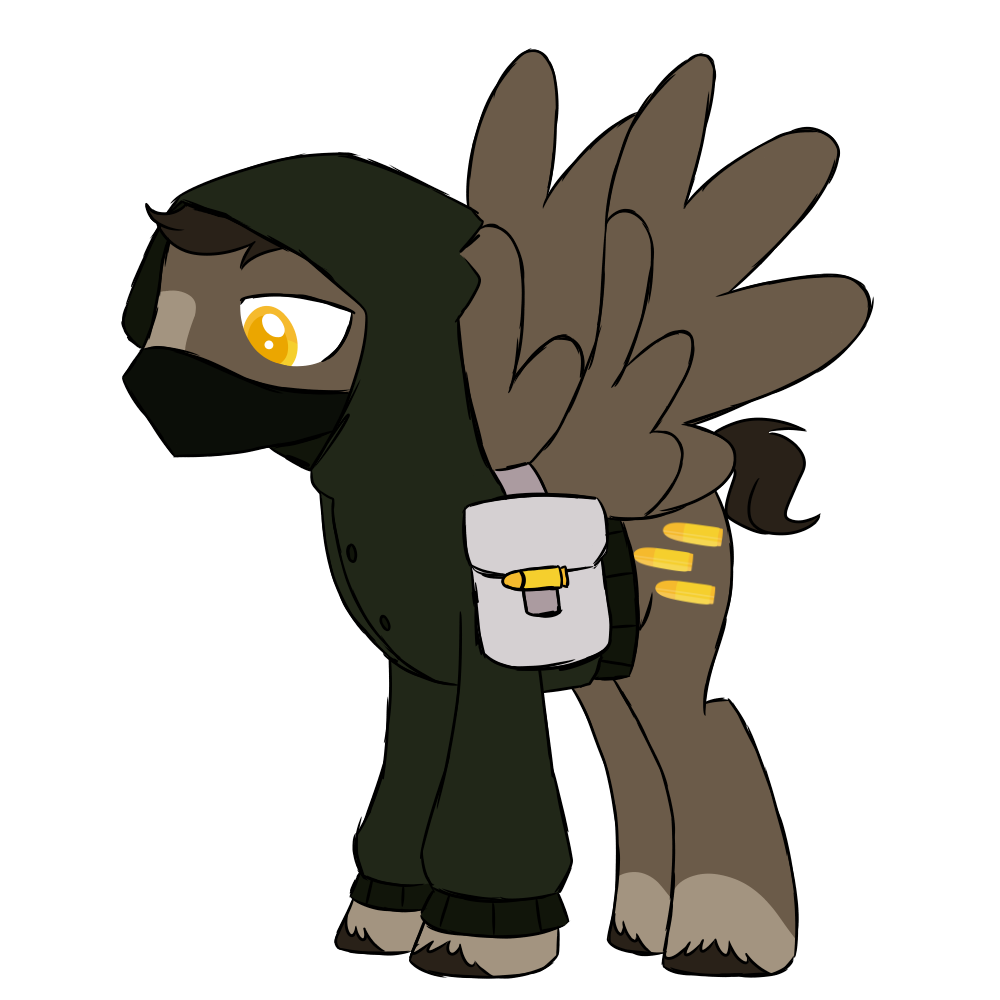 #3503121 - safe, artist:fuckomcfuck, oc, oc only, oc:bullet, pegasus, pony, bag, current events ...