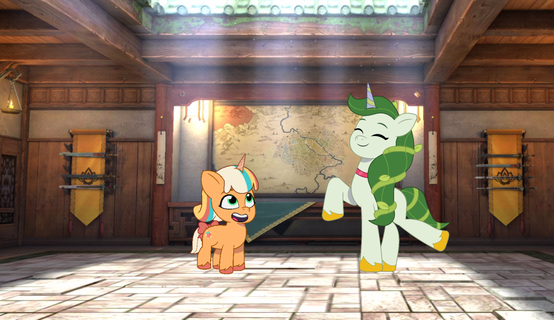 #3503456 - safe, artist:caseyben887, artist:prixy05, leaf pony, peach ...